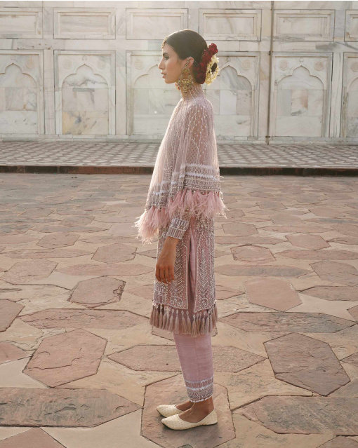 Shop reyna powder pink-based kurta - Falguni Shane Peacock