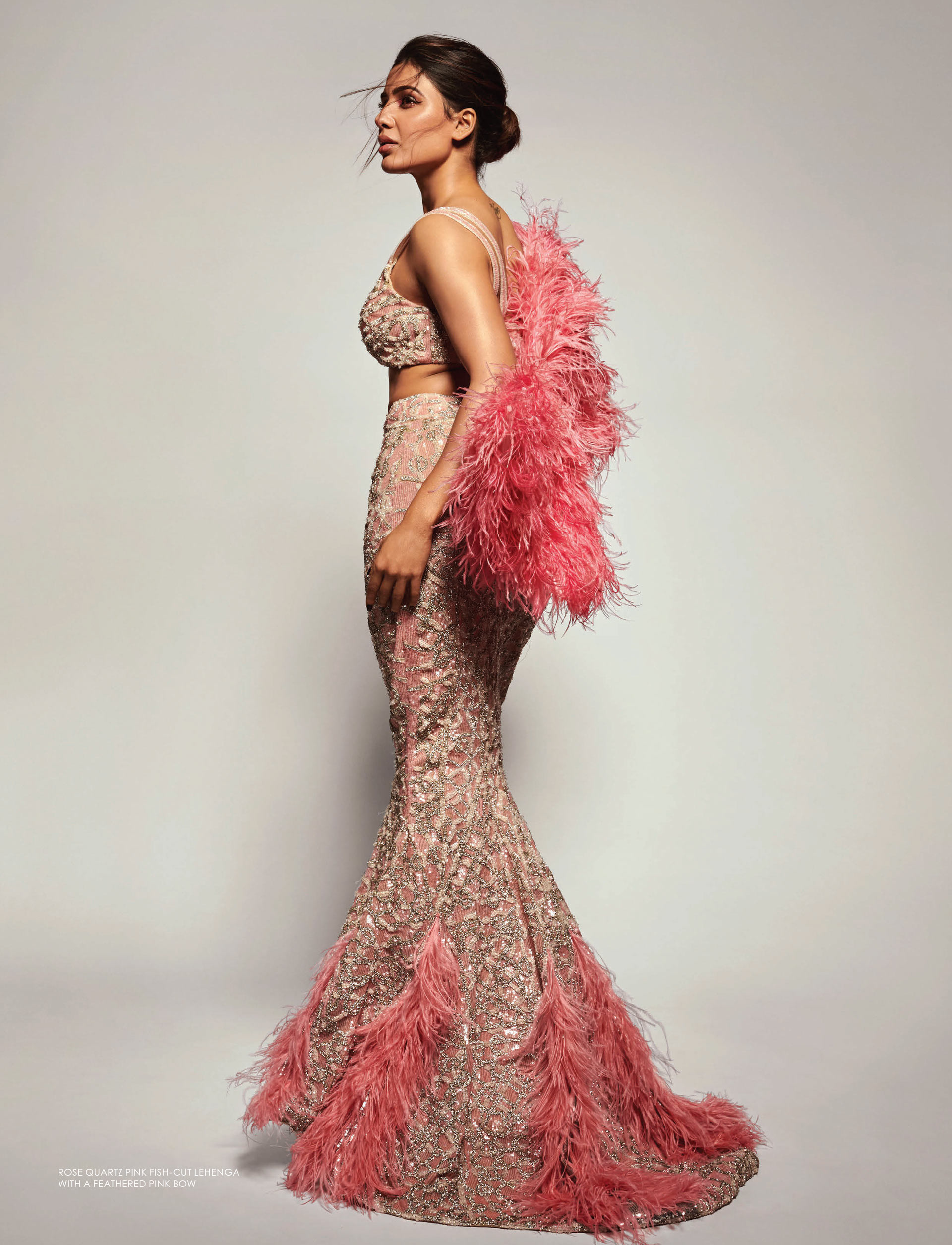 fish pattern lehenga