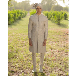 Gerard sherwani sage green, front button-down sherwani